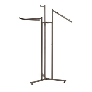 Econoco - BQ2W Clothing Rack – Satin Nickel 4 Way Rack with Adjustable ...