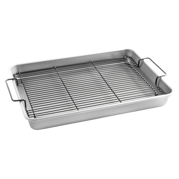 Nordic Ware Natural Aluminum Roasting & Crisping Pan with Black ...