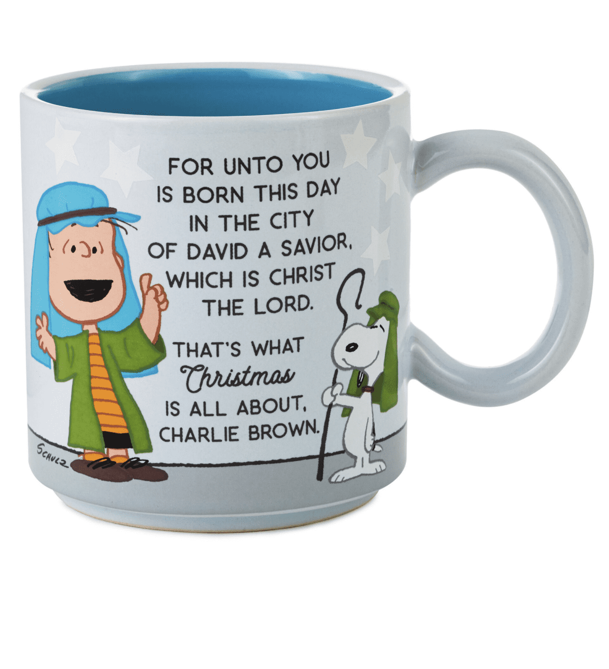Hallmark Christmas Peanuts Snoopy Linus Nativity Speech Ceramic Coffee ...