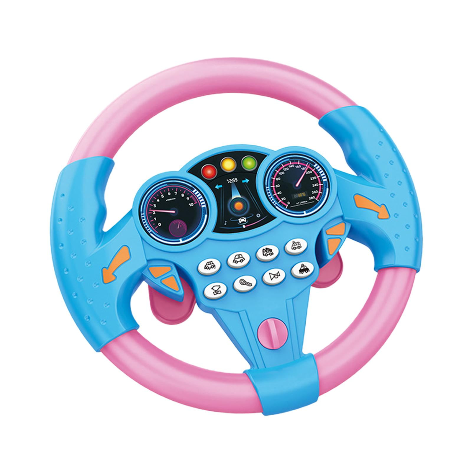 Runquan Kids Driving Simulator Toy Simulated Driving Controller Interactive Early Education Sounding Toy Steering Wheel Toy For Games Role Play Blue 2