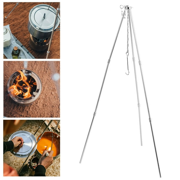 LAFGUR Portable Outdoor Cooking Tripod With Adjustable Hang Chain ...