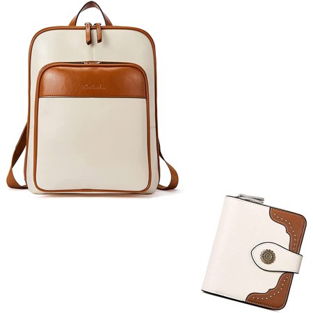 Genuine Leather Backpack Purse Casual College Travel Bags for Women and ...