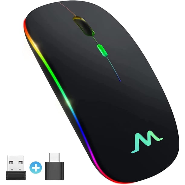Rechargeable Wireless Mouse, 2.4G Slim Wireless Silent Computer Mouse ...