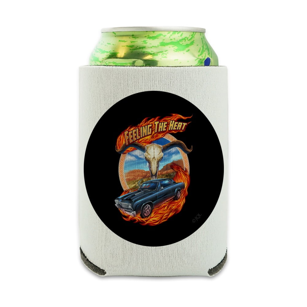 Hot Rod Muscle Classic Car Feeling Heat Steer Skull Can Cooler - Drink ...