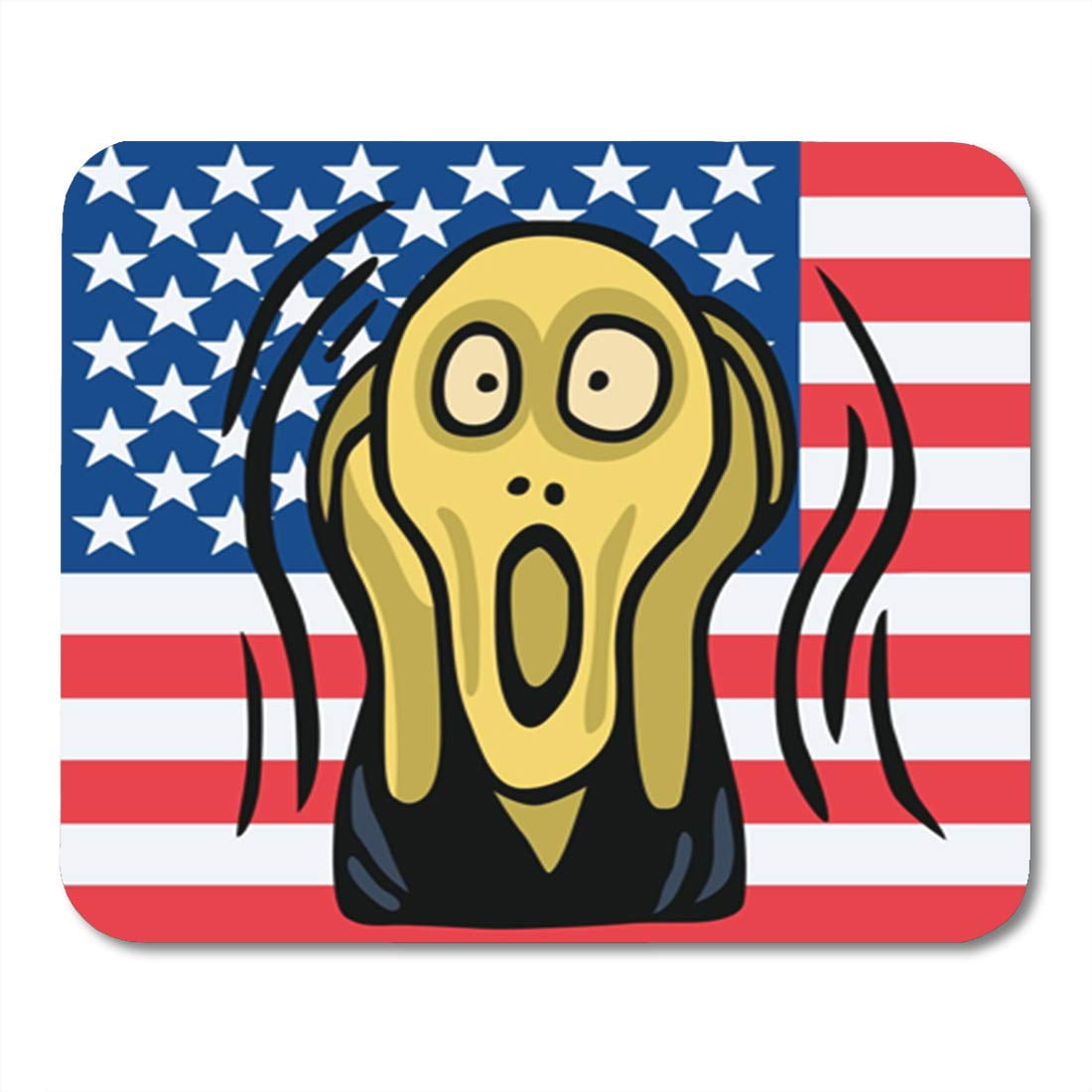 KDAGR Blue Scream Clipart of The Screaming Head American Flag Red ...