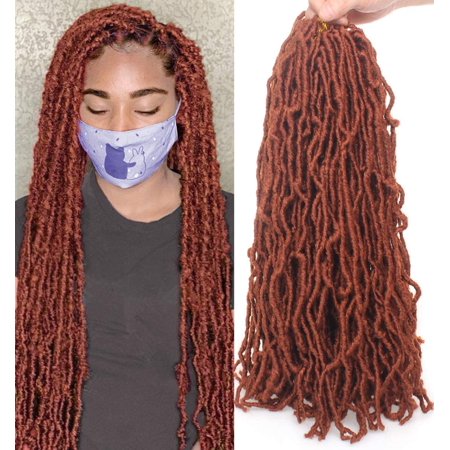 24 Inch Long Nu Faux Locs Crochet Hair 126 Strands Copper Red essy Nu ...
