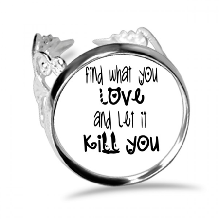 English Word Design Love And Kill Ring Adjustable Love Wedding ...