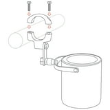 Diamond Plate Stainless Steel Motorcycle Cup Holder with Dual Clamp ...
