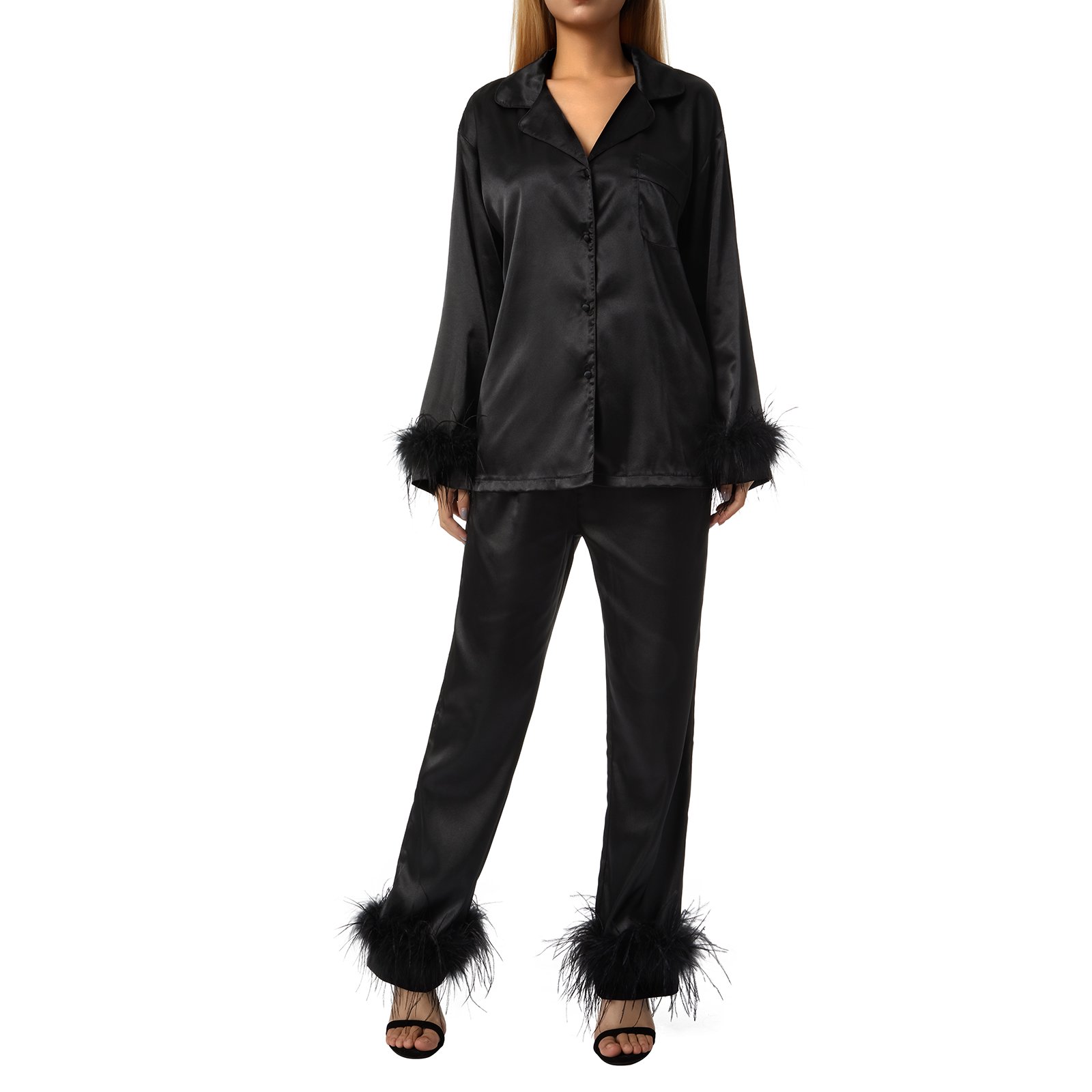 Click here for Gupgi Women Sleepwear Feather Decoration Long Slee... prices