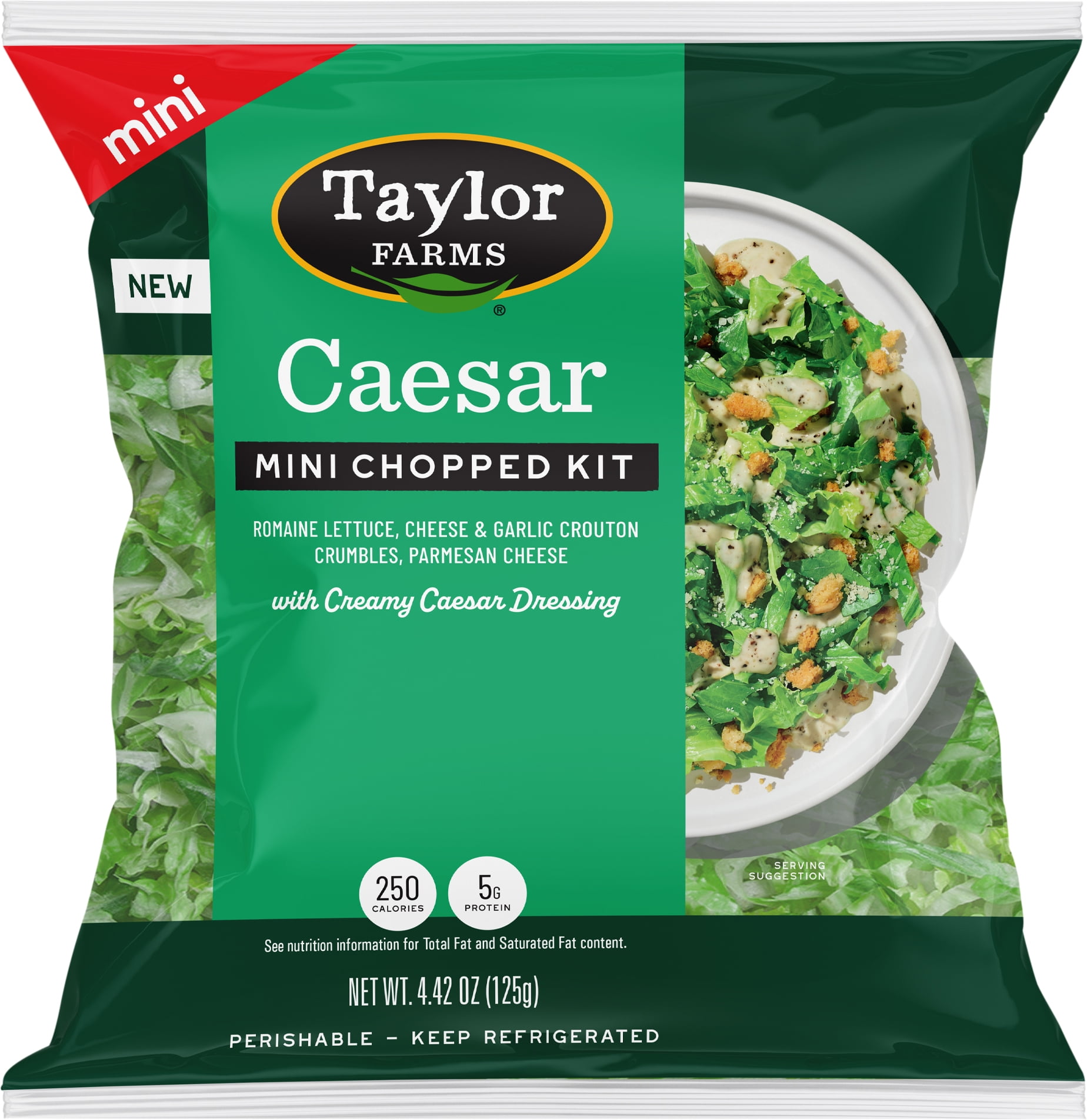 Taylor Farms Caesar Mini Salad Kit, 4.42 oz Bag, Fresh - Walmart.com