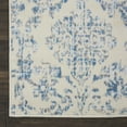 Nourison Jubilant Distressed Damask Ivory/Blue 2'3" x 7'3" Area Rug, (7 ...