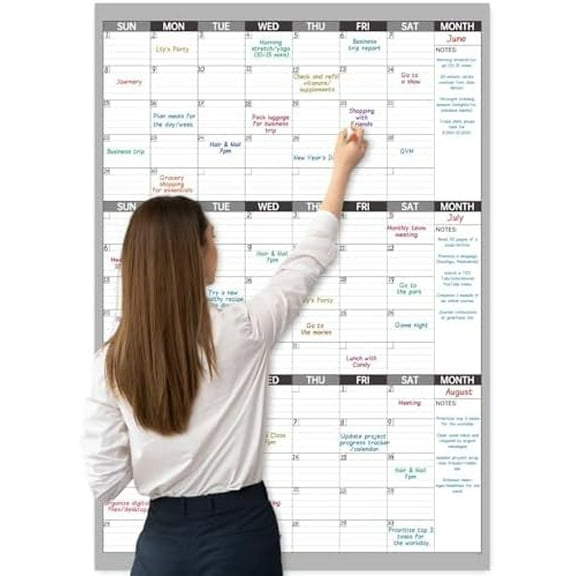 InHome Black & White Dry Erase Calendar - Walmart.com