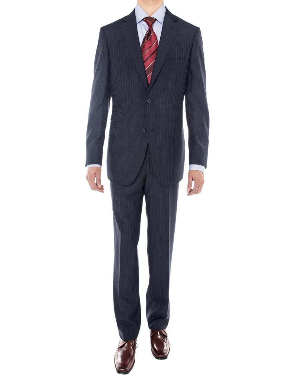 LN LUCIANO NATAZZI Men's Two Button Suit Side Vent Jacket Super 160'S ...