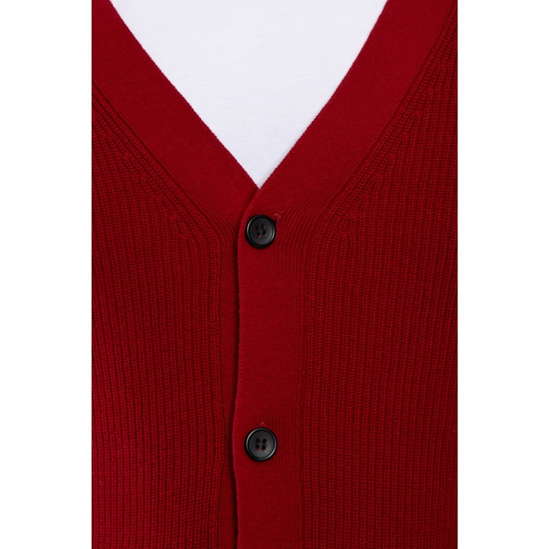 X RAY Men's Durable Cotton Cardigan Sweater, Soft Ribbed V X RAY Men's Durable Cotton Cardigan Sweater, Soft Ribbed V