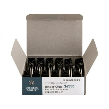 ACCO Small Binder Clips, Black, 12 Count (A7072020) - Walmart.com