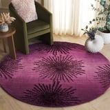 SAFAVIEH Soho Fiesta Geometric Area Rug, Purple, 6' x 6' Round ...