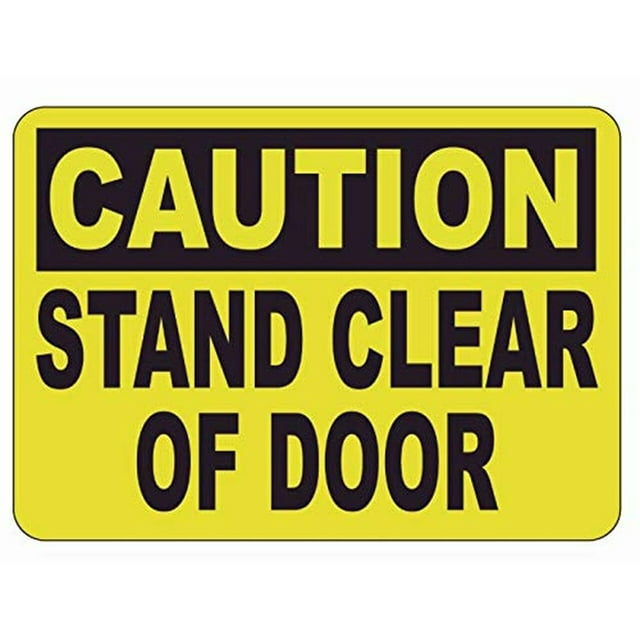 2PCS - Caution: Stand Clear of Door Label Decal Sticker Sign (5X7 INCH ...
