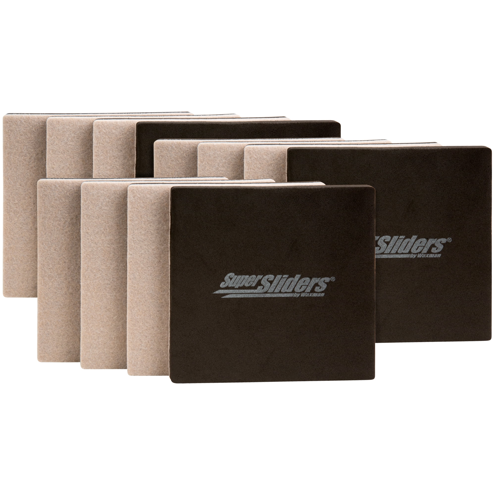 Super Sliders 5" Sq. Reusable Furniture Sliders, Wood, Beige (12 Pk ...