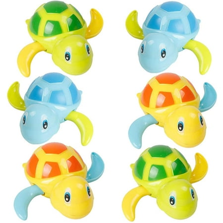6 Pack Swimming Turtles Floating Wind-Up Baby Bath Toy, Bathtub Wind-up ...