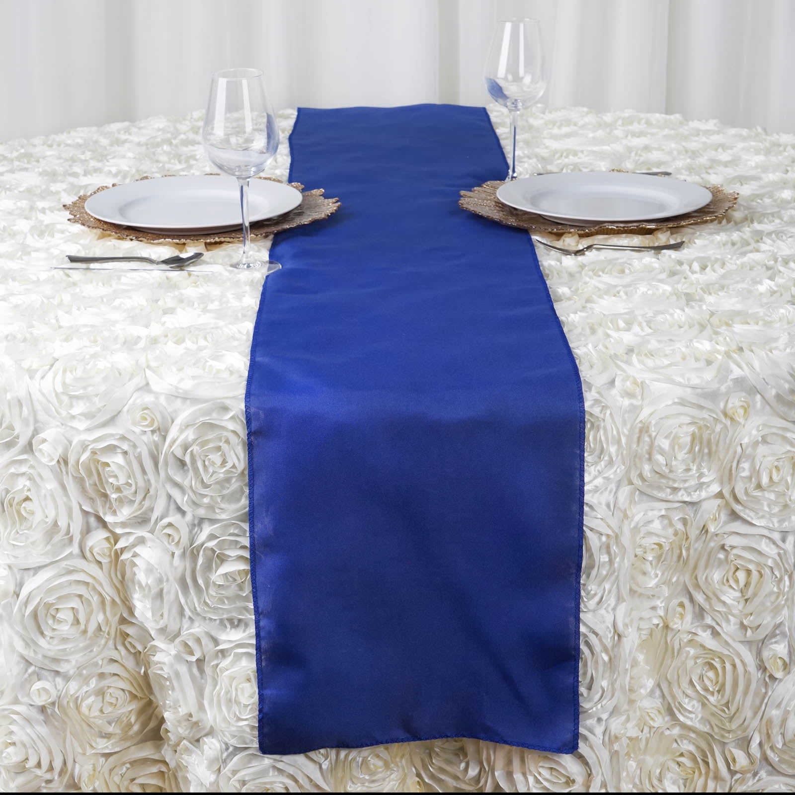 BalsaCircle 12" x 108" Polyester Table Top Runner Royal Blue - Walmart.com