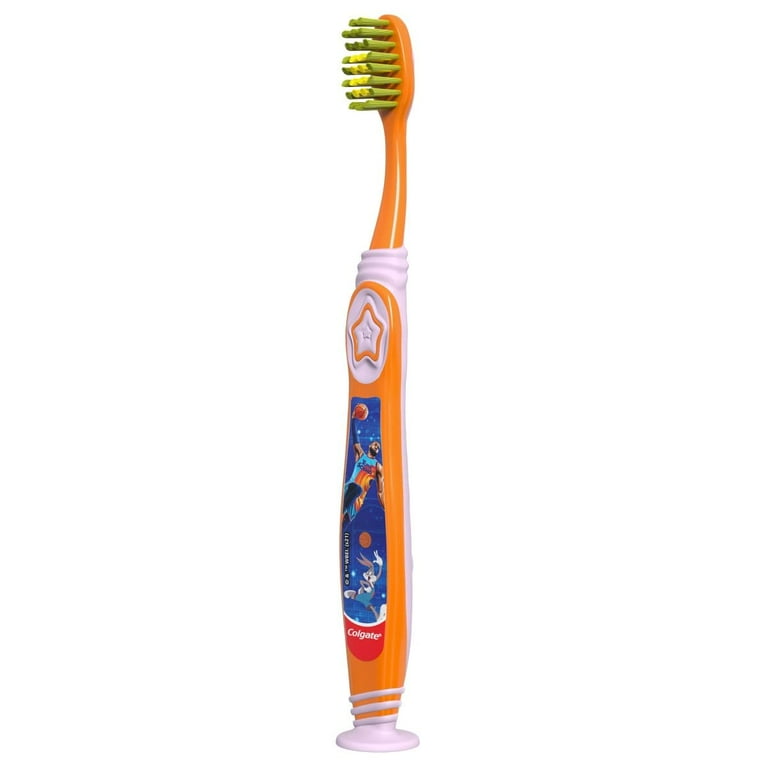 Colgate Space Jam Kids Toothbrush with Suction Cup 5 Years Extra Soft Colors Vary 1 Count