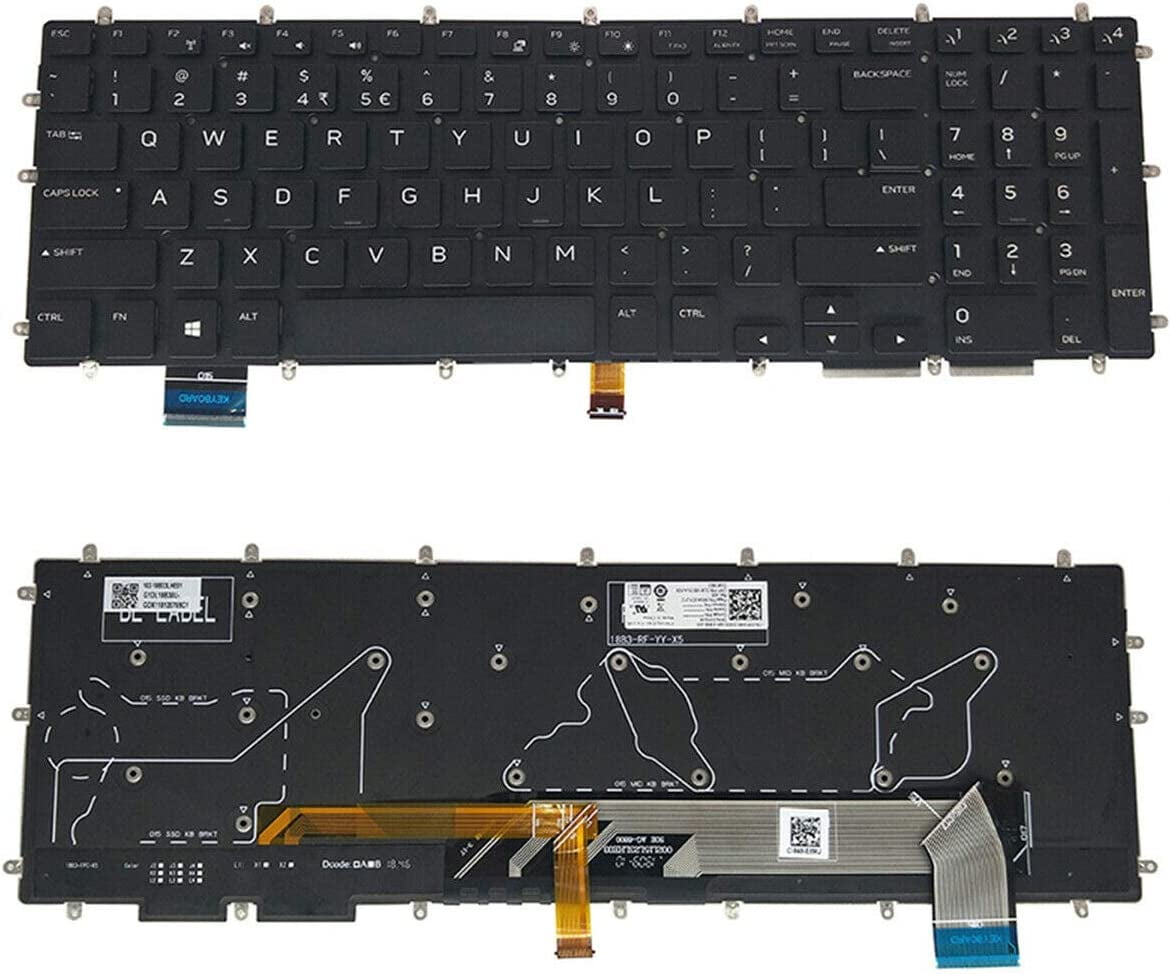 New US Black English Backlit Laptop Keyboard (Without palmrest) for ...
