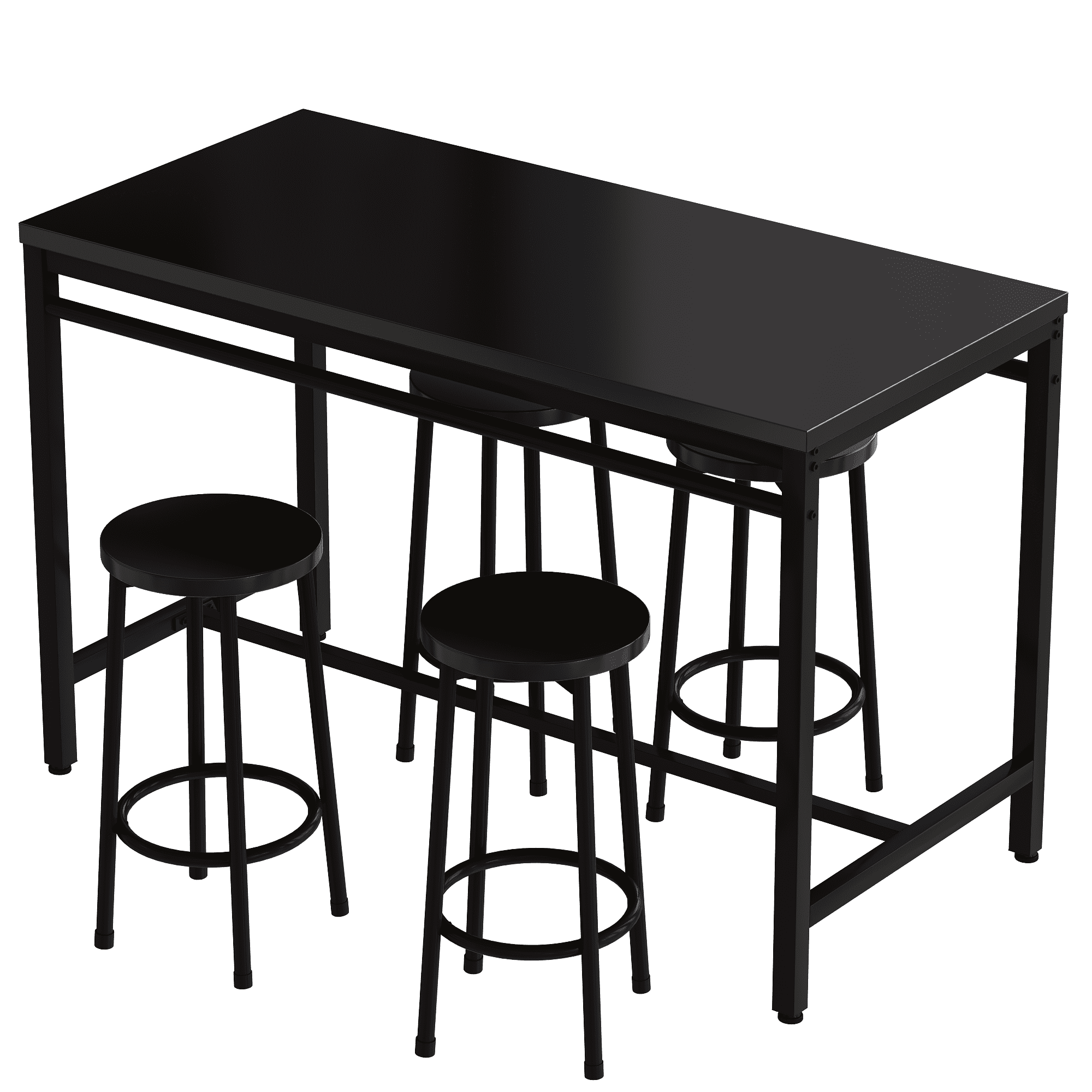 Paproos 5 Piece Kitchen Dining Table Set with Chairs, Bar Height ...