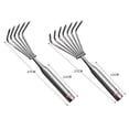 Agiufgs Garden Rake Stainless Steel 7, Multi-Claw Leaf Rake for Easy ...