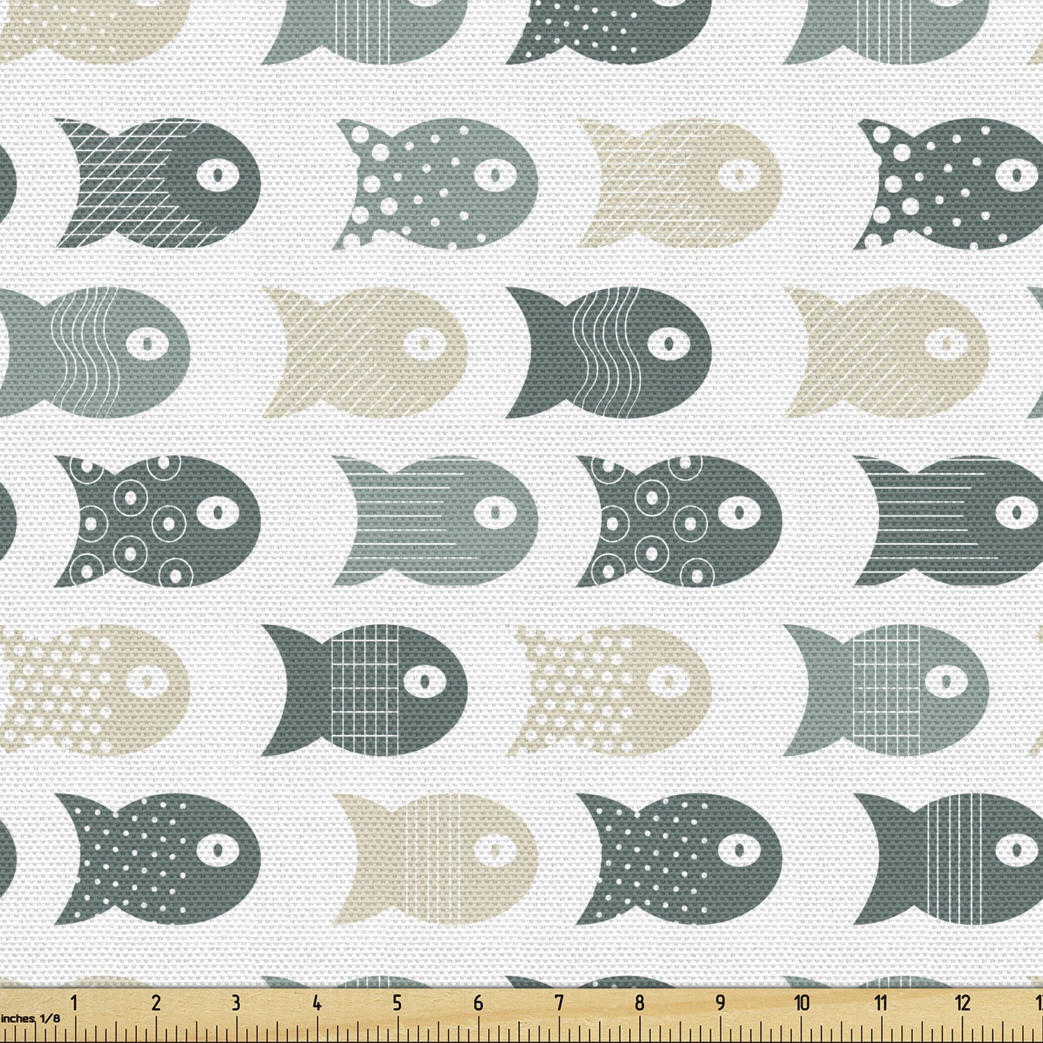 Fish Sofa Upholstery Fabric by the Yard, School of Fish Pattern with ...