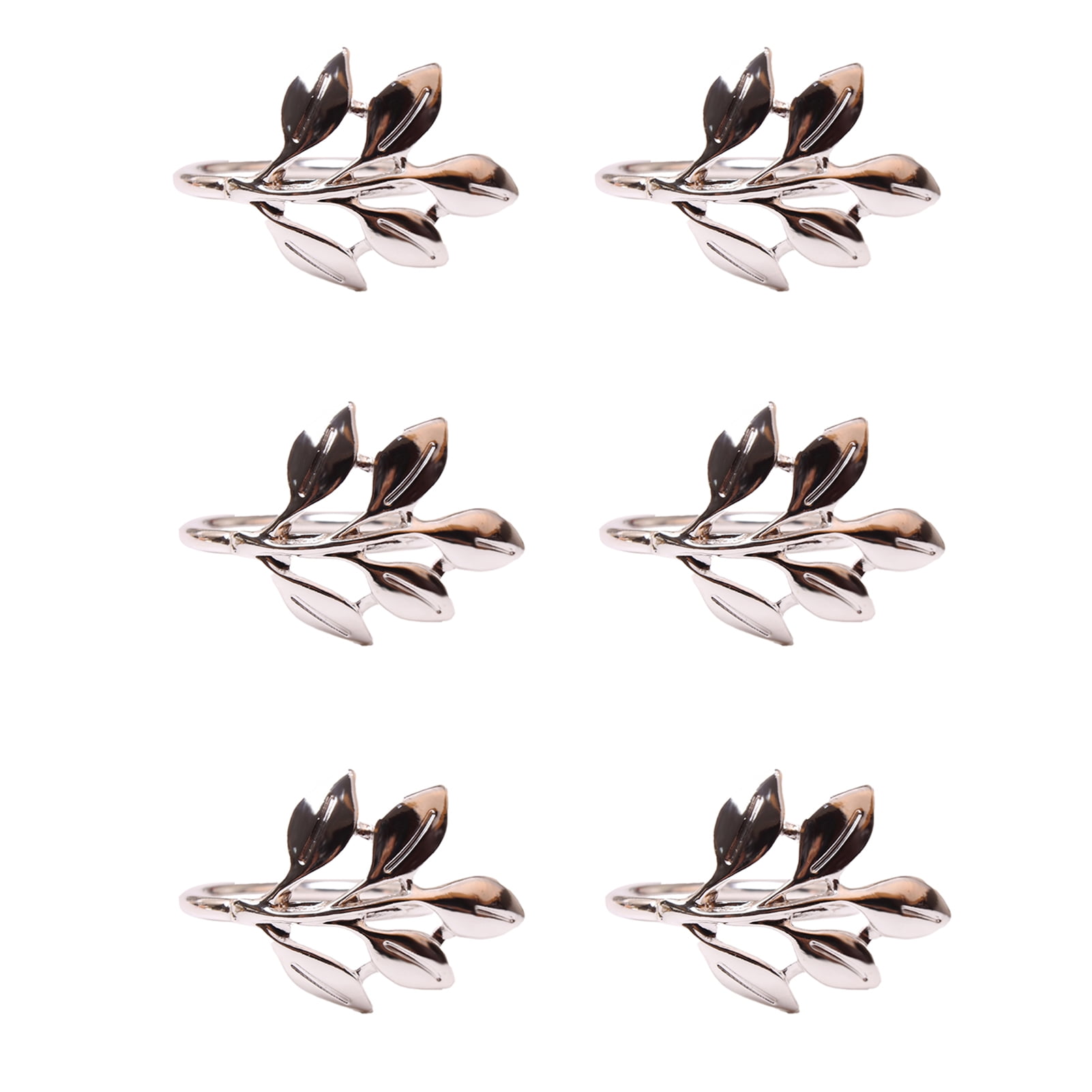 DISHAN Set of 6 Leaf Napkin Rings - Electroplating Creative Exquisite 5 ...