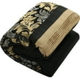 Lanco Black and Gold Comforter Set King Size , 7 Piece Jacquard Soft ...