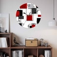 10 Inch Space Design Sense Wall Clock, Abstract Black Red Stitching ...