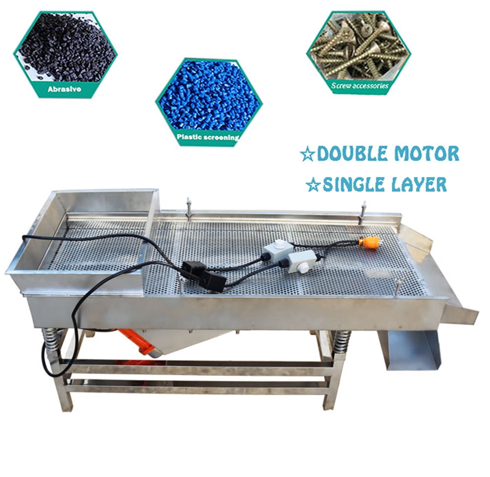 INTBUYING Linear Vibrating Screen with 6mm Screen Stainless Steel ...
