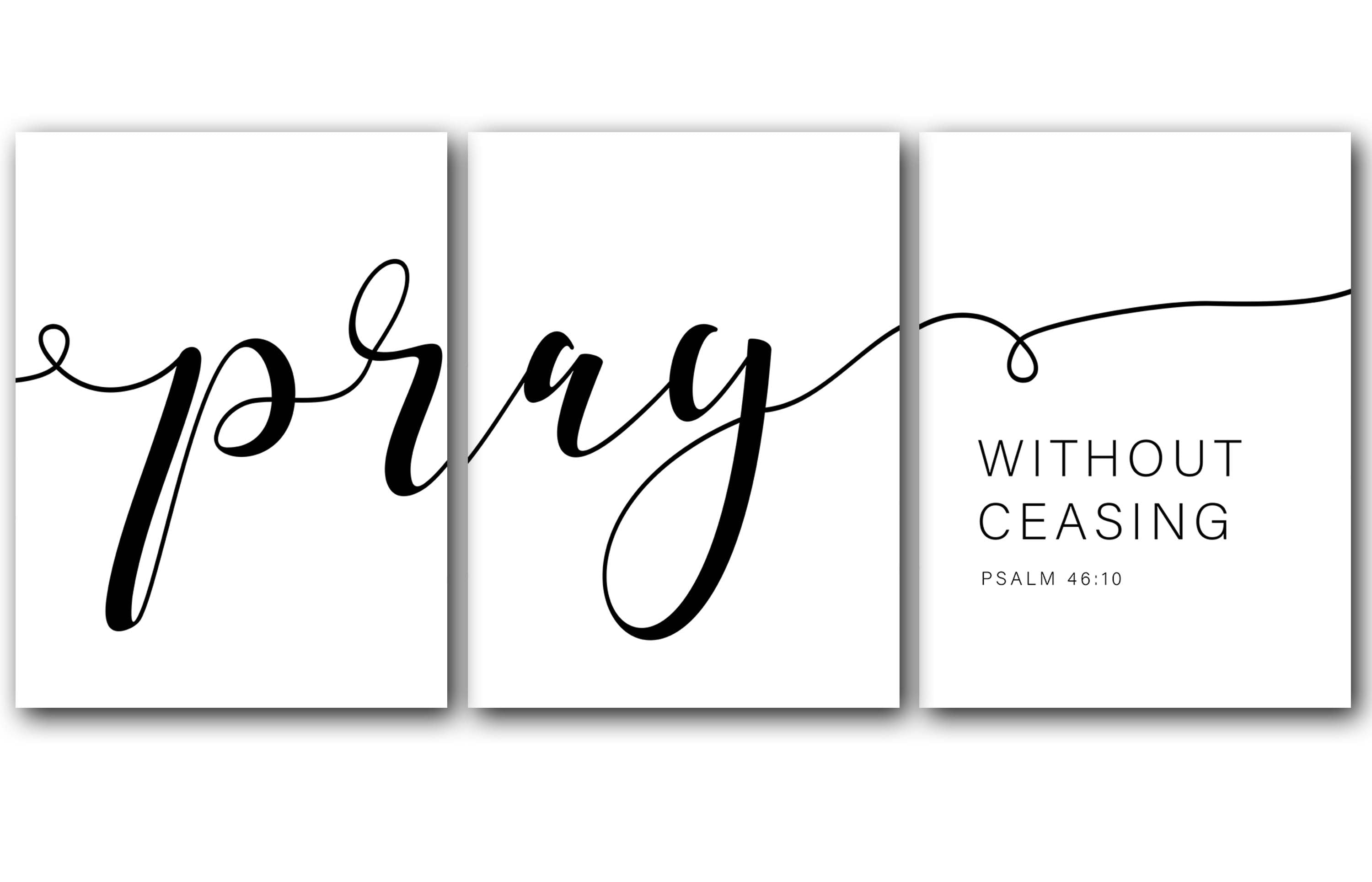Pray Without Ceasing, Home Wall Art Decor, 18 x 24 Inches Set of 3 ...