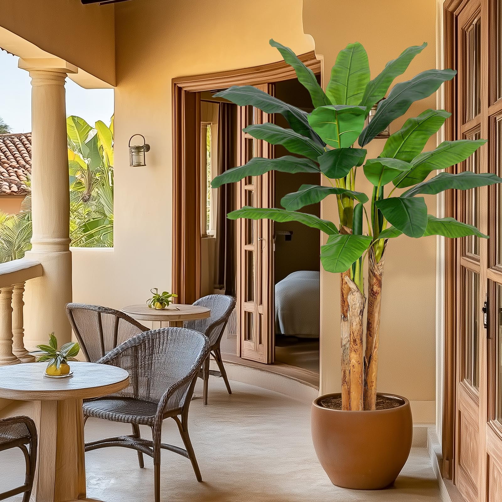 Click here for Bingirl 6-Foot Artificial Banana Tree With Grey Pl... prices