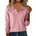Bpmpbo Women's V-Neck Sweater Long Sleeve Loose Fit Pullover Knit Top ...