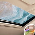 Aqua Coastal Beach Privacy Window Film, Decorative Stained Glass Window ...