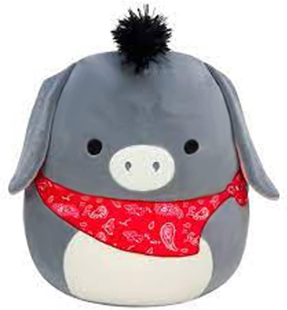 Squishmallows Official Kellytoy Jason the Donkey (Red Bandana) 8 Inch ...