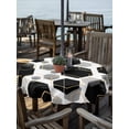 Black Grey Hexagon Round Outdoor Tablecloth with Umbrella Hole Abstract ...