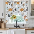 Cute Cats Swag Curtain Valance for Window 2 Panels Black Orange Gray ...