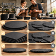 36 Slate Coasters Bulk For Engraving 4 Inch 18 Handmade Black Stone ...