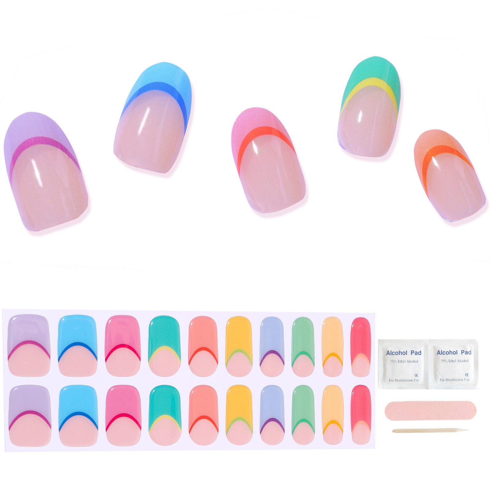 Nail Stickers Full Nail Semi-Cure Gel Pattern Nail Art Design Manicure ...