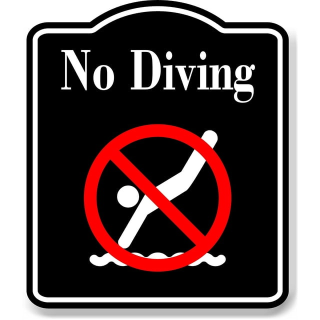 No Diving Symbol BLACK Aluminum Composite Sign - Walmart.com