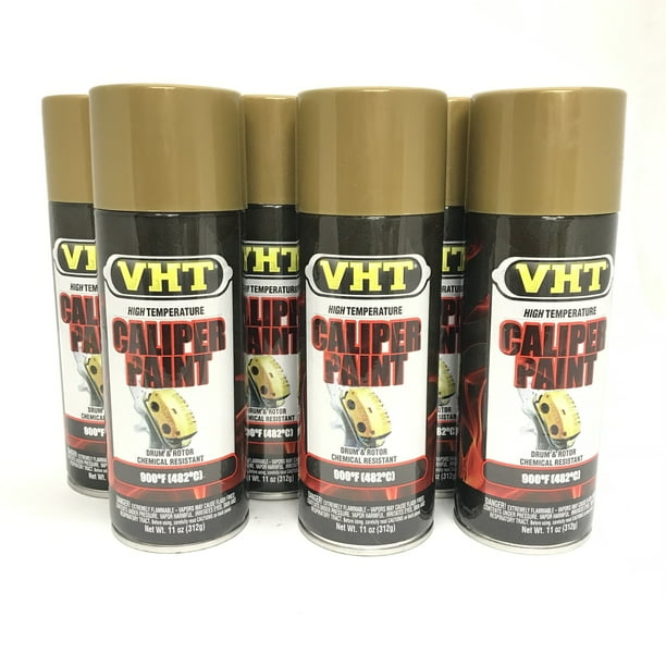 VHT SP736-6 PACK GOLD Brake Caliper Paint, Drums, Rotors Paint - High ...