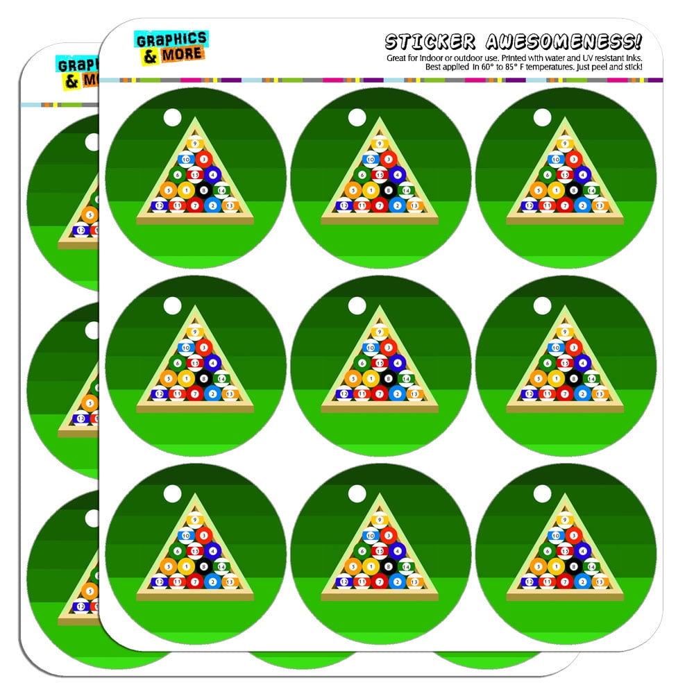 Billiard Balls and Triangle Pool Table 2" Scrapbooking Crafting ...