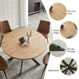 "Jiexi 46.4"" Round Dining Table for 4-6 Person, Mid Century Modern ...
