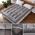 Lovote King Size Plush Bed Topper 3 Inch Down Fill Soft Microfiber Mattress Protector Gray