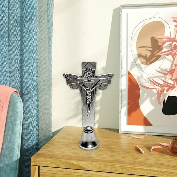 Estatua de cruz con base de campana, figurita artística, escultura de ...