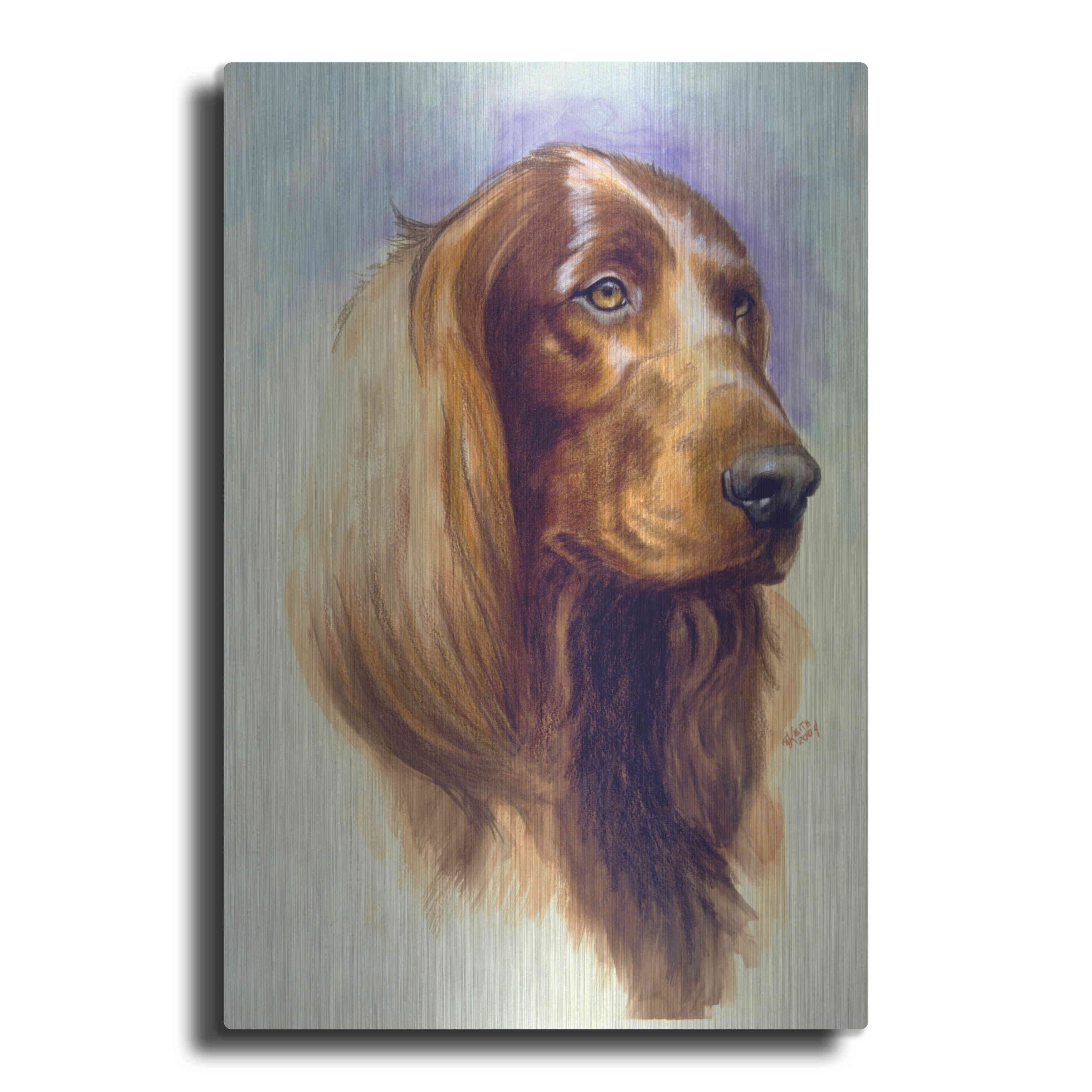 Luxe Metal Art 'Irish Setter' by Barbara Keith, Metal Wall Art, 24"x36 ...