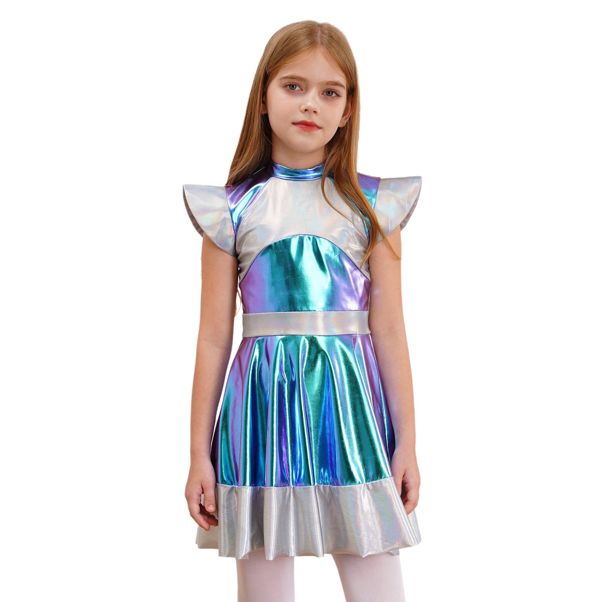 Click here for Hansber Kids Girls Alien Costume Cap Sleeve Metall... prices